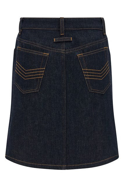Jean paul gaultier 'denim mini skirt with cuts and turn up' skirt ...