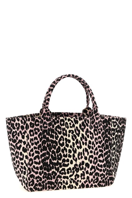 Ganni 'leopard medium tote' shopping bag available on julian-fashion ...