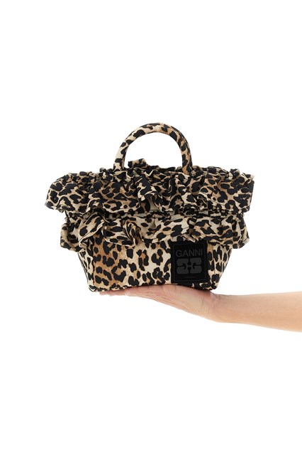 Ganni 'mini shopper ruffle print' handbag available on julian-fashion ...